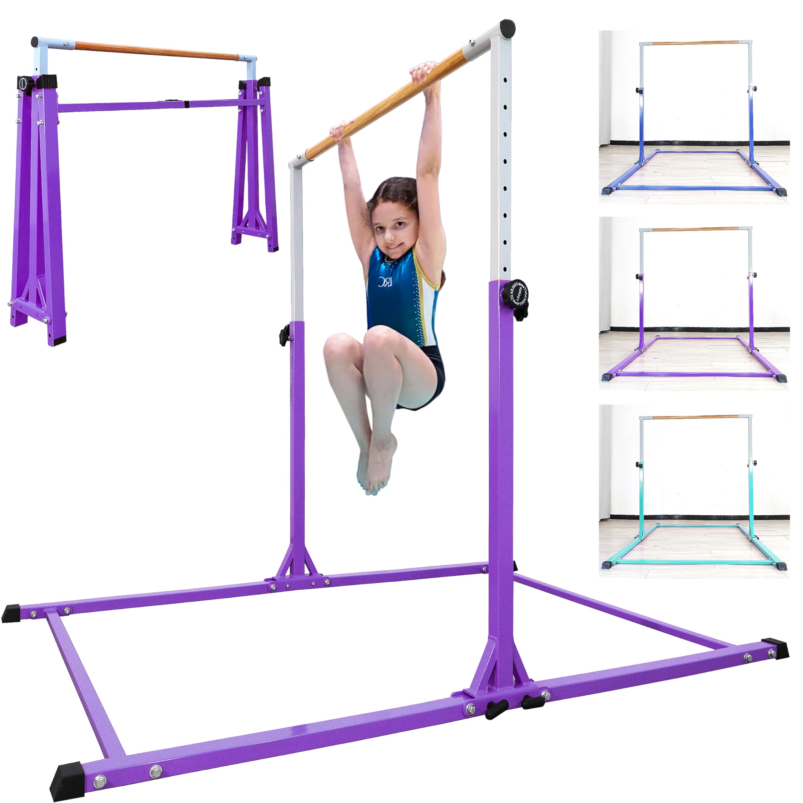 Seliyoo Foldable Gymnastics Bar for Kids – Adjustable 5FT/6FT Training ...