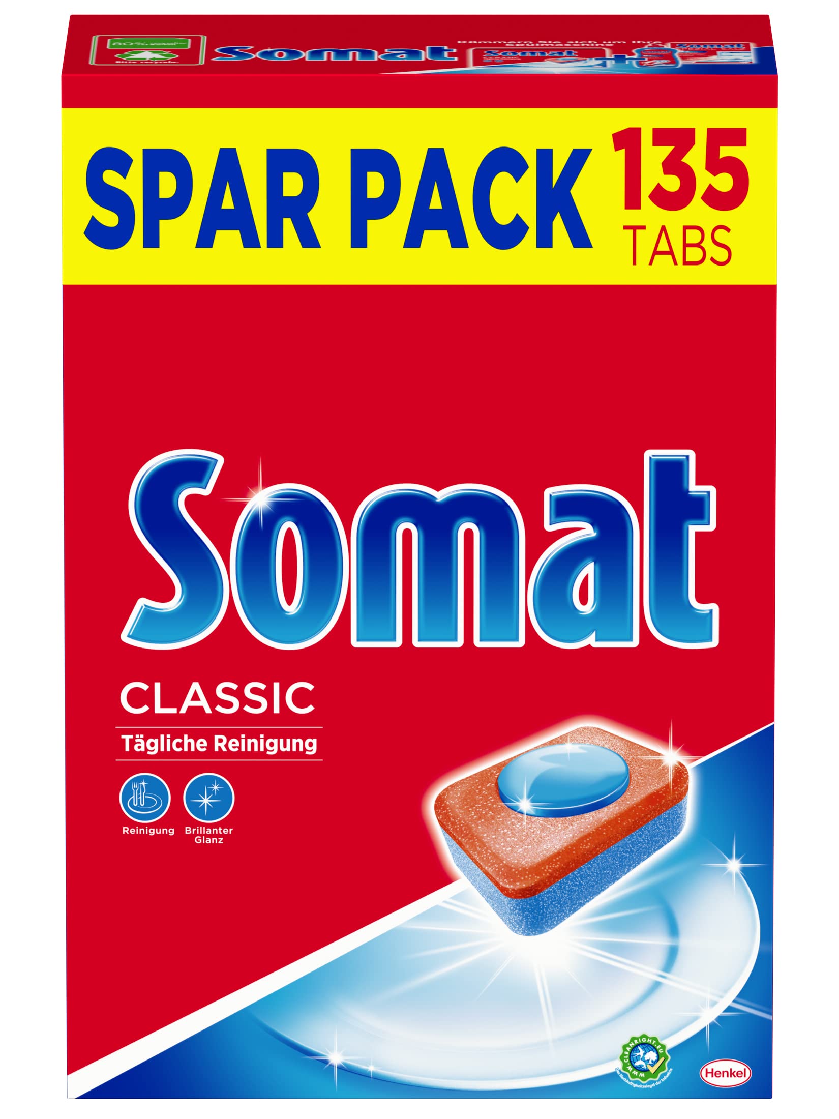Mua Somat Classic Dishwasher Tabs (135 Tabs), Dish Rinse Tabs for ...