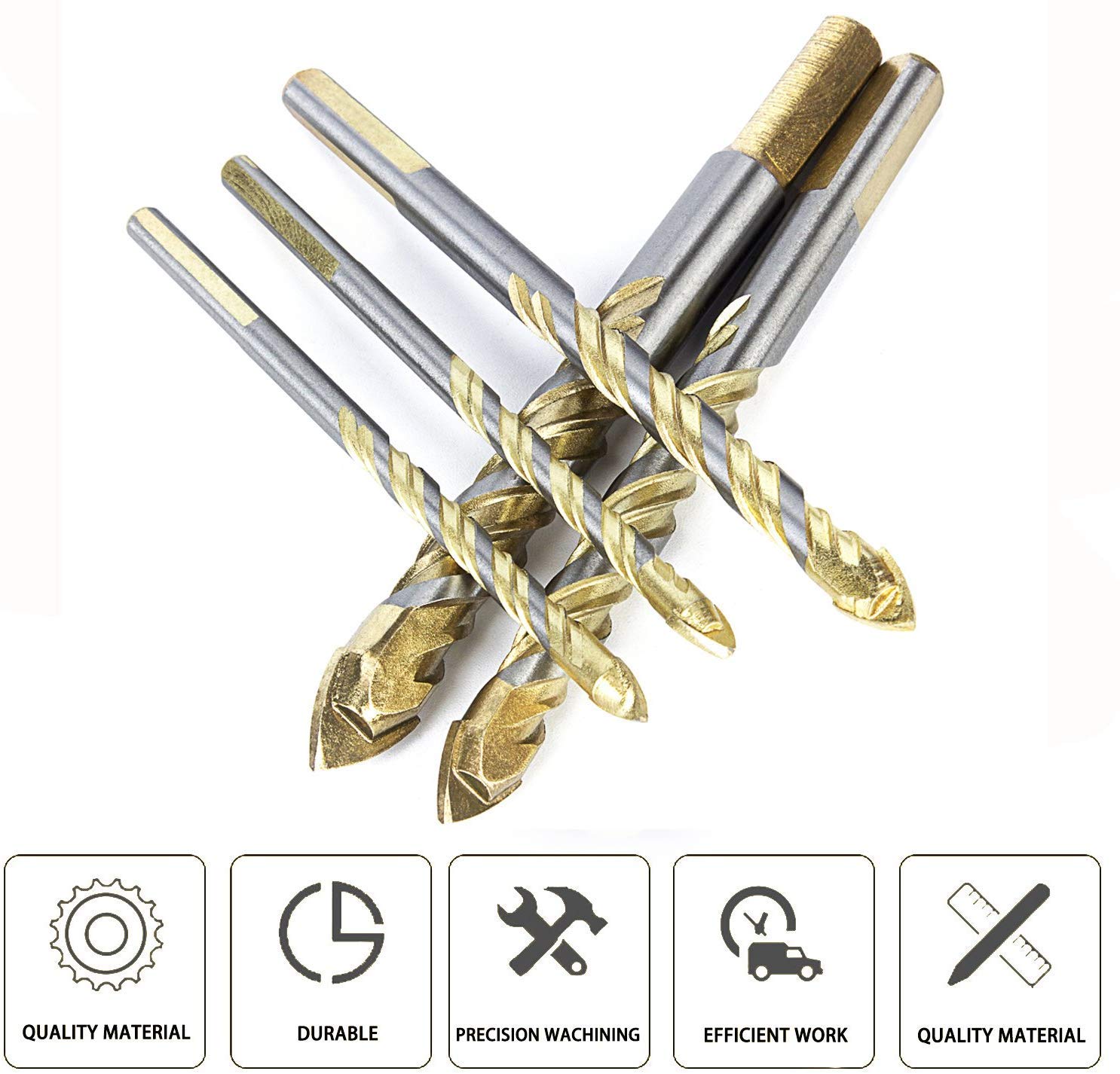 Hakkin 5 Stück Glasbohrer Fliesenbohrer Set 6mm, 6mm,8mm, 10mm, 12mm ...