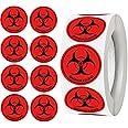 Amazon.com: 1 Inch Biohazard Stickers Waterproof Biohazard Warning ...