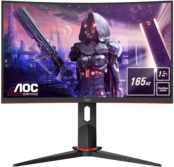 AOC C24G2U - 24 inch Curved FHD Gaming monitor, 165Hz, Ergonomic stand ...