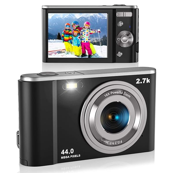Digital Camera, Lecran FHD 2.7K 44.0 Mega Pixels Vlogging Camera with ...