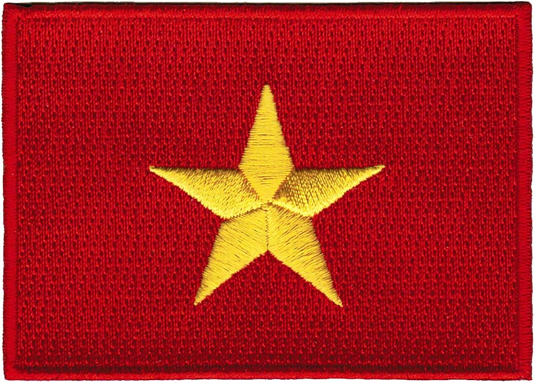 Amazon.com: Vietnam Flag Embroidered Patch Vietnamese Iron-On National Emblem: Clothing