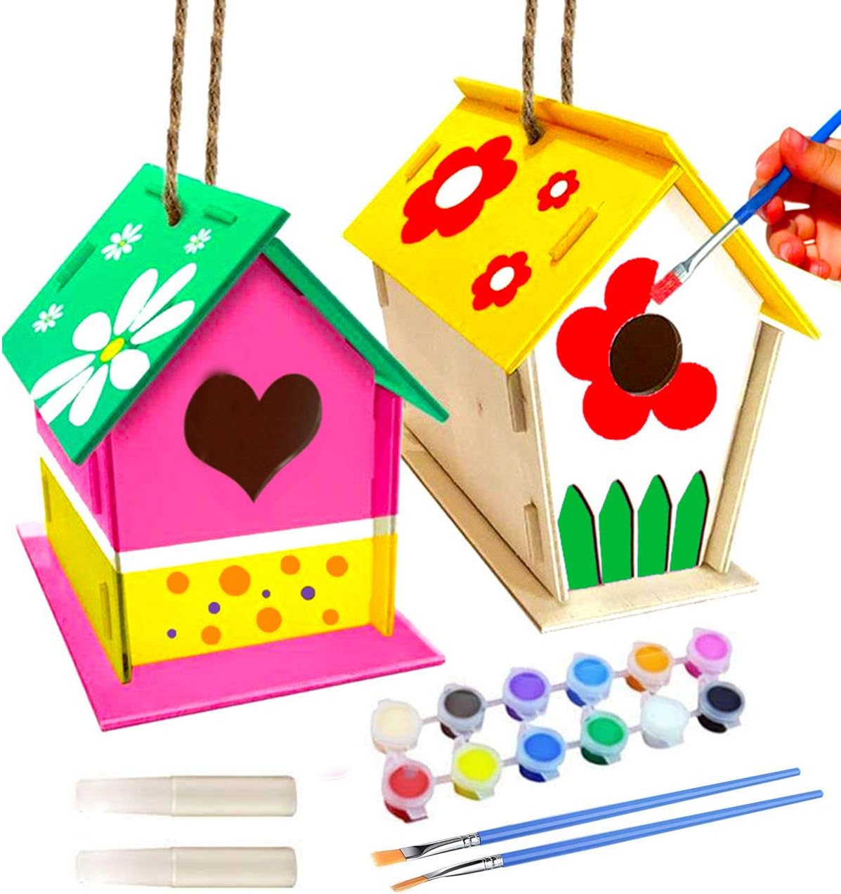 Craft Kids, 2 Piece DIY Bird House Craft Set for Children Aged 4-8 ...