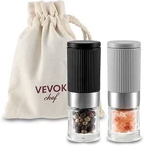 Amazon.com: Mini Salt and Pepper Grinder Set, Small Tiny Adjustable ...
