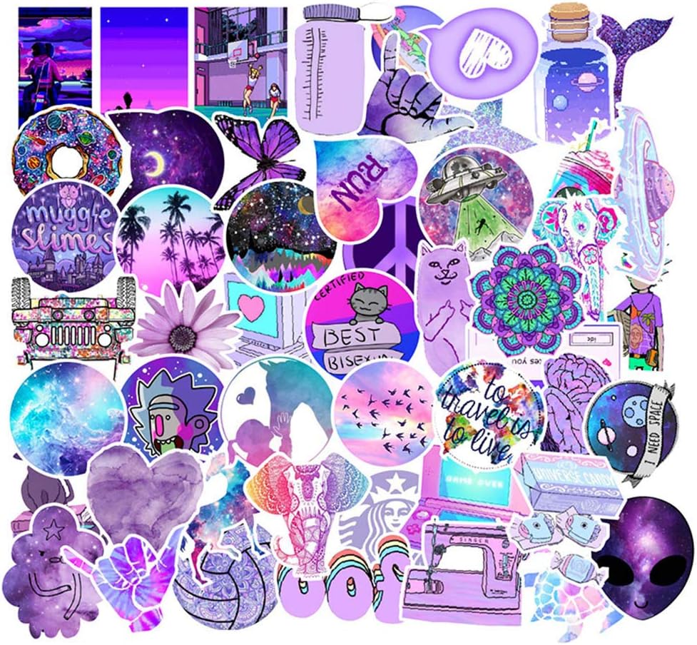 50PCS Assorted Cute Stickers Decals Vinyl Stickers Pack for Teens ...