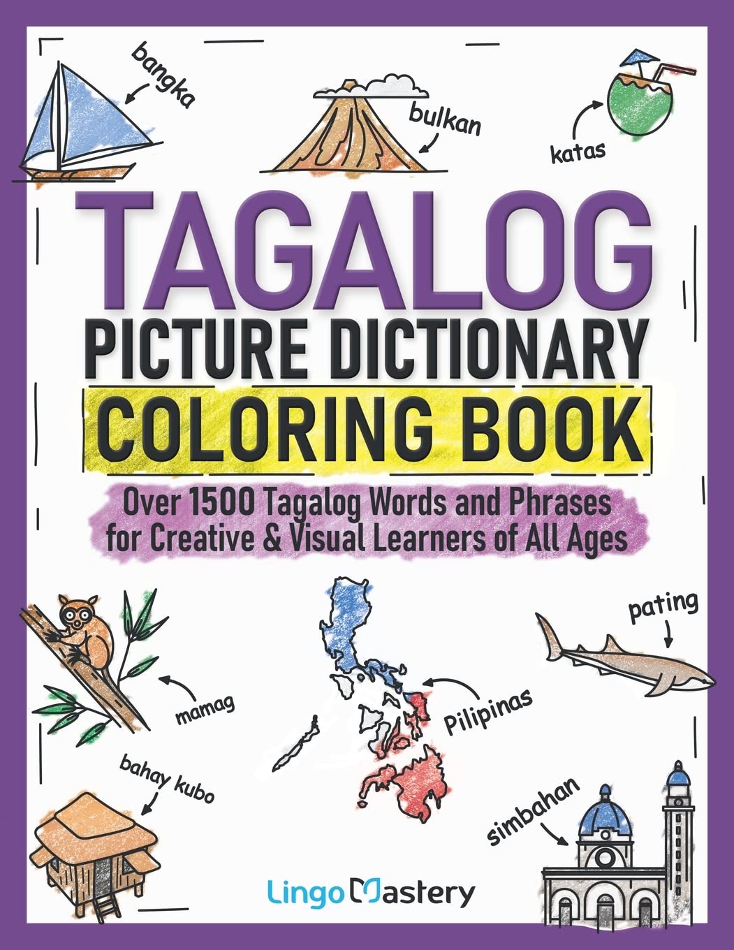 Mua Tagalog Picture Dictionary Coloring Book: Over 1500 Tagalog Words ...