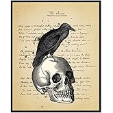 Amazon.com: Edgar Allan Poe The Raven Gothic art 11x14 - Vintage Skull ...