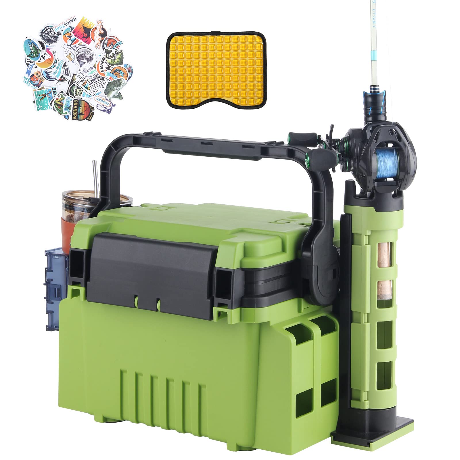 HAUT TON 7L Outdoor Tackle Box, Portable And Sittable Kayak Crate,2 ...