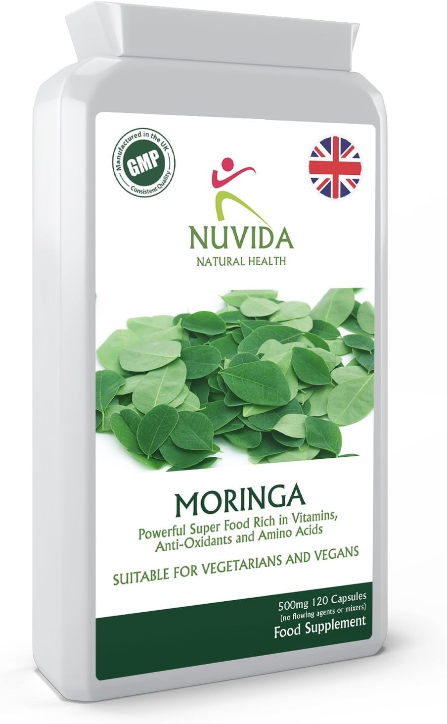 Pure Moringa Capsules / 500mg x 120 Moringa Capsules/Superfood Rich in ...