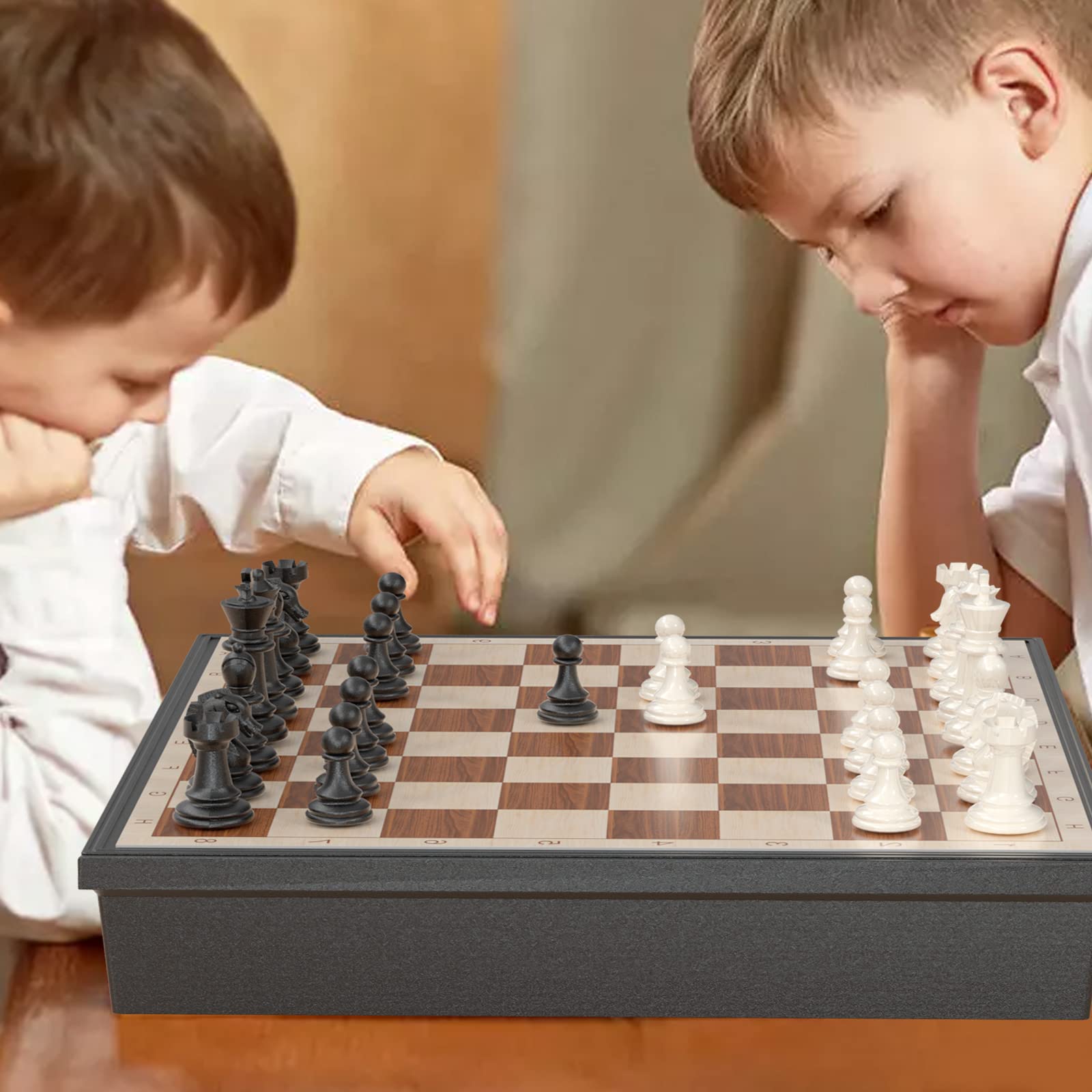 Mua Magnetic Chess Checkers Ludo Sets, 3 in 1 12.5 Inch Kids Board Game ...