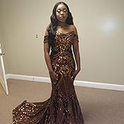 Aries Tuttle Gold Bling Bling Sequined Mermaid Women's Prom Evening ...