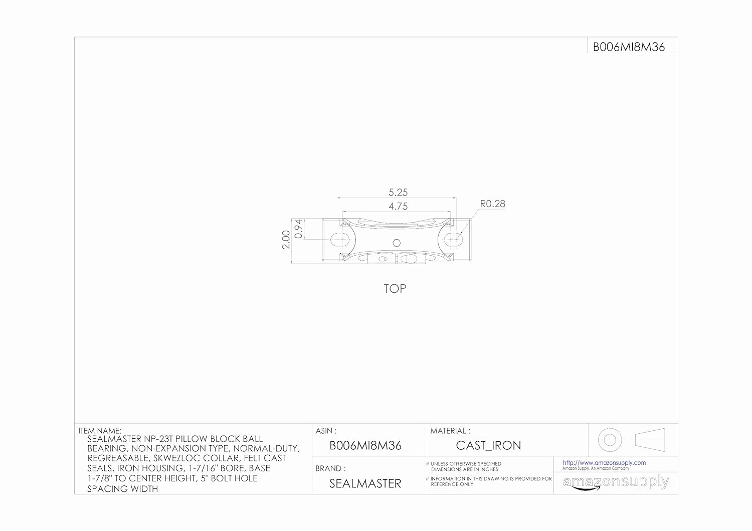 Skwezloc Collar Felt Seals Non-Expansion Type Normal-Duty 5 Bolt Hole ...