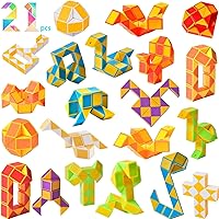 21 Pack 24 Blocks Magic Snake Cube Fidget Toy,Mini Twist Puzzle Toys ...