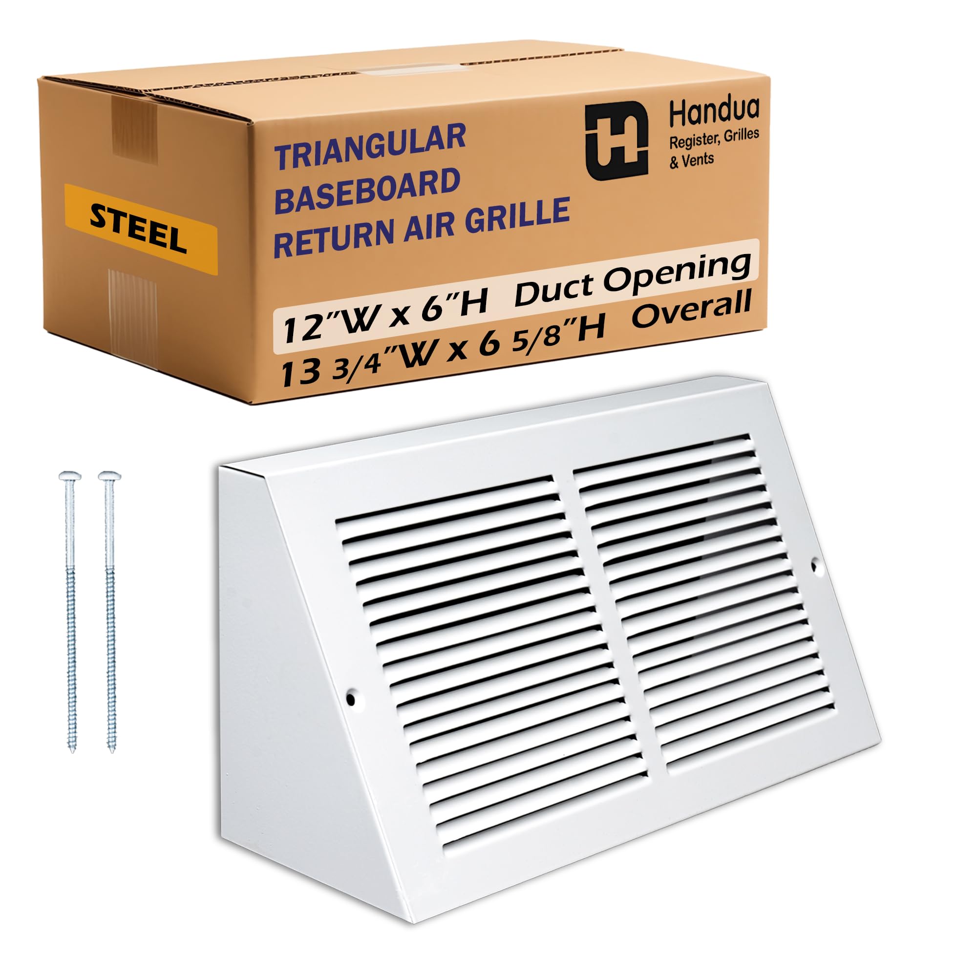 Fits 30x6 Duct Opening | Steel Triangular Baseboard Return Air Grille ...