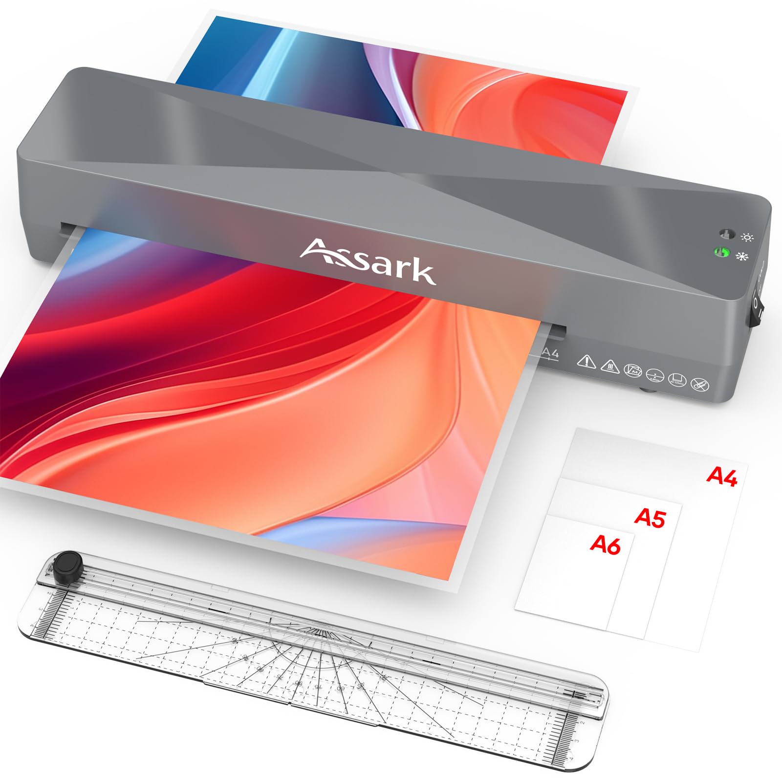 Assark Laminator A4, 9 Inch laminator Machine with Paper Cutter, Laminating Machine Quick ...
