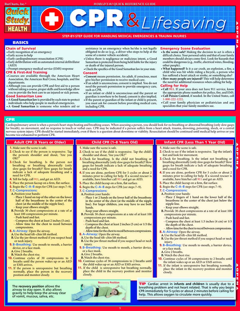 Mua CPR & Lifesaving QuickStudy Laminated Reference Guide (QuickStudy ...