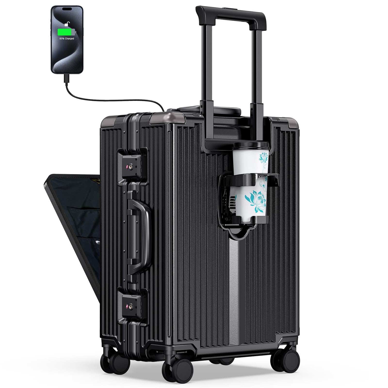 Mua TEENOVA Portable Carry on Luggage with Cup Holder & USB Port ...