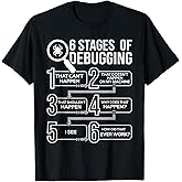 Amazon.com: 6 Stages of Debugging Bug Coding Computer Programmer T-Shirt : Clothing, Shoes & Jewelry