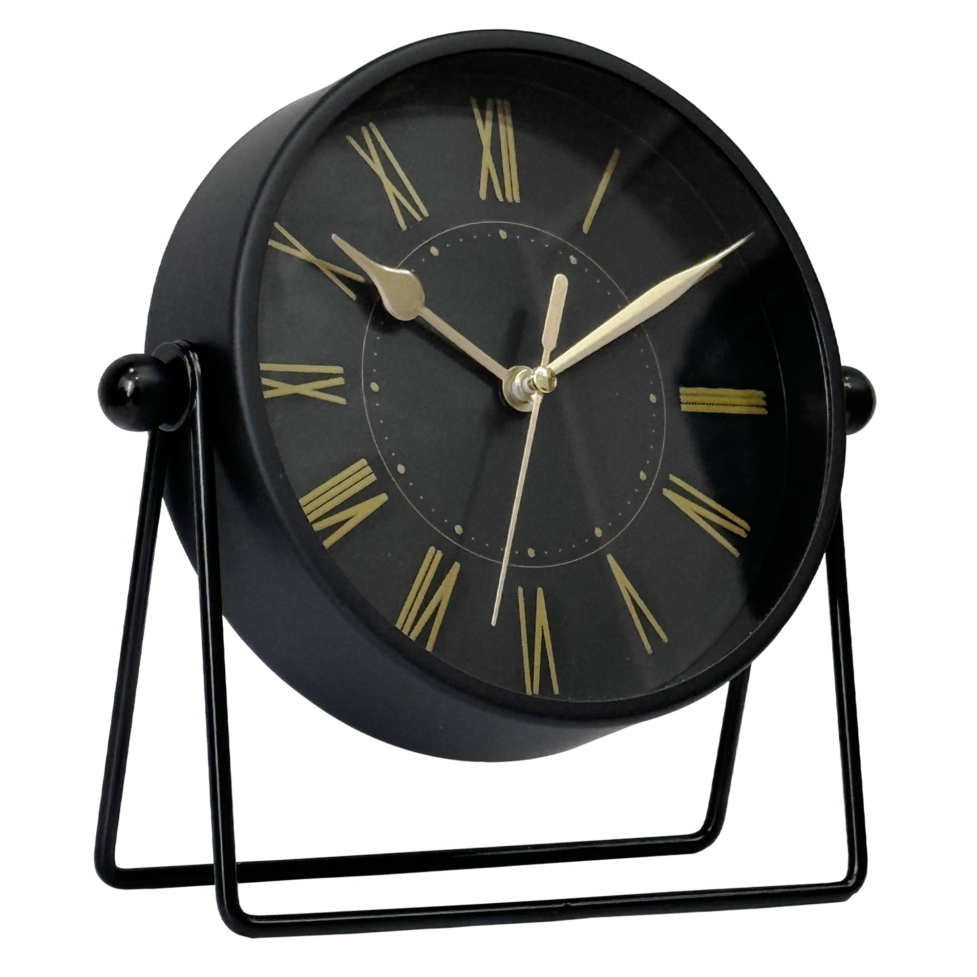 AYRELY® Vintage Black Metal Desk Clock,Battery Operated Mantel Clocks ...