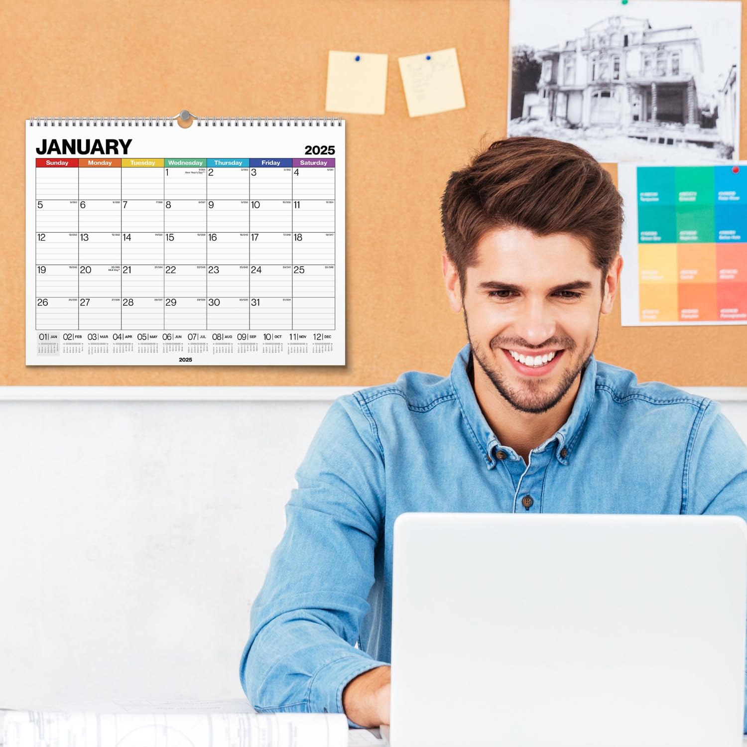 Mua Dunwell Large 12x15 Wall Calendar 2025 (Colorful), For Home or ...