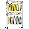 Amazon.com: FUTASSI P3 Rolling Clothes Rack, Clothing Racks for Hanging ...