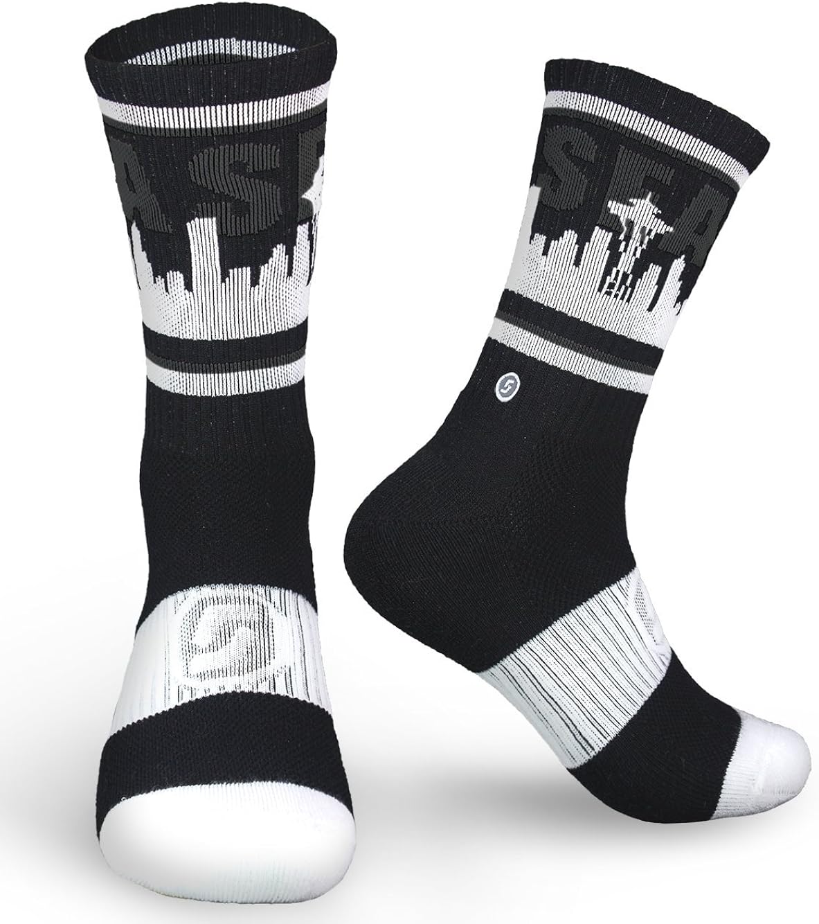 Amazon.com: Seattle Skyline SEA Socks (Black/White): Clothing
