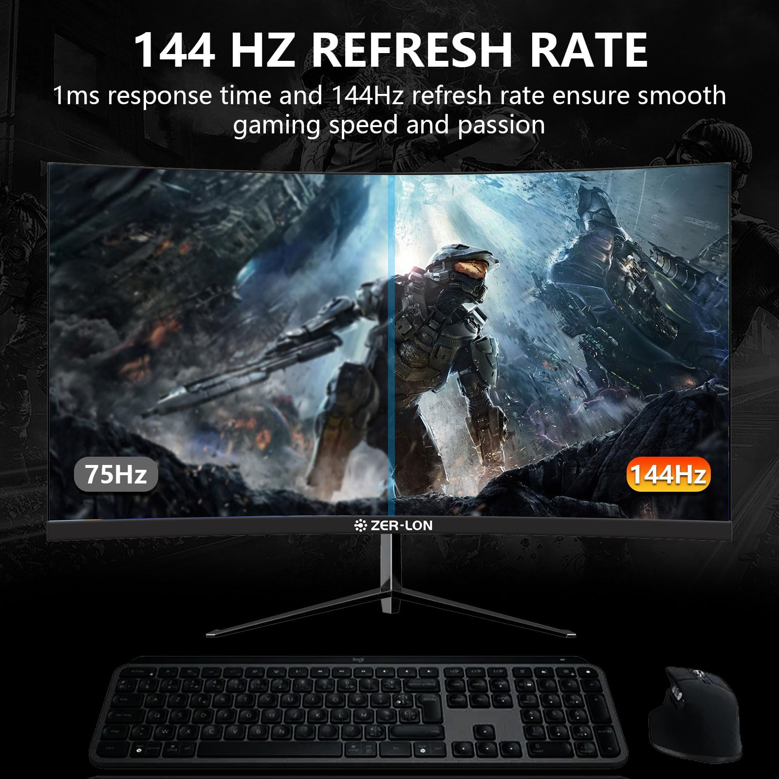 Mua ZER-LON 24 Inch Curved Gaming Monitor, FHD 1080p up to 144Hz 99% ...