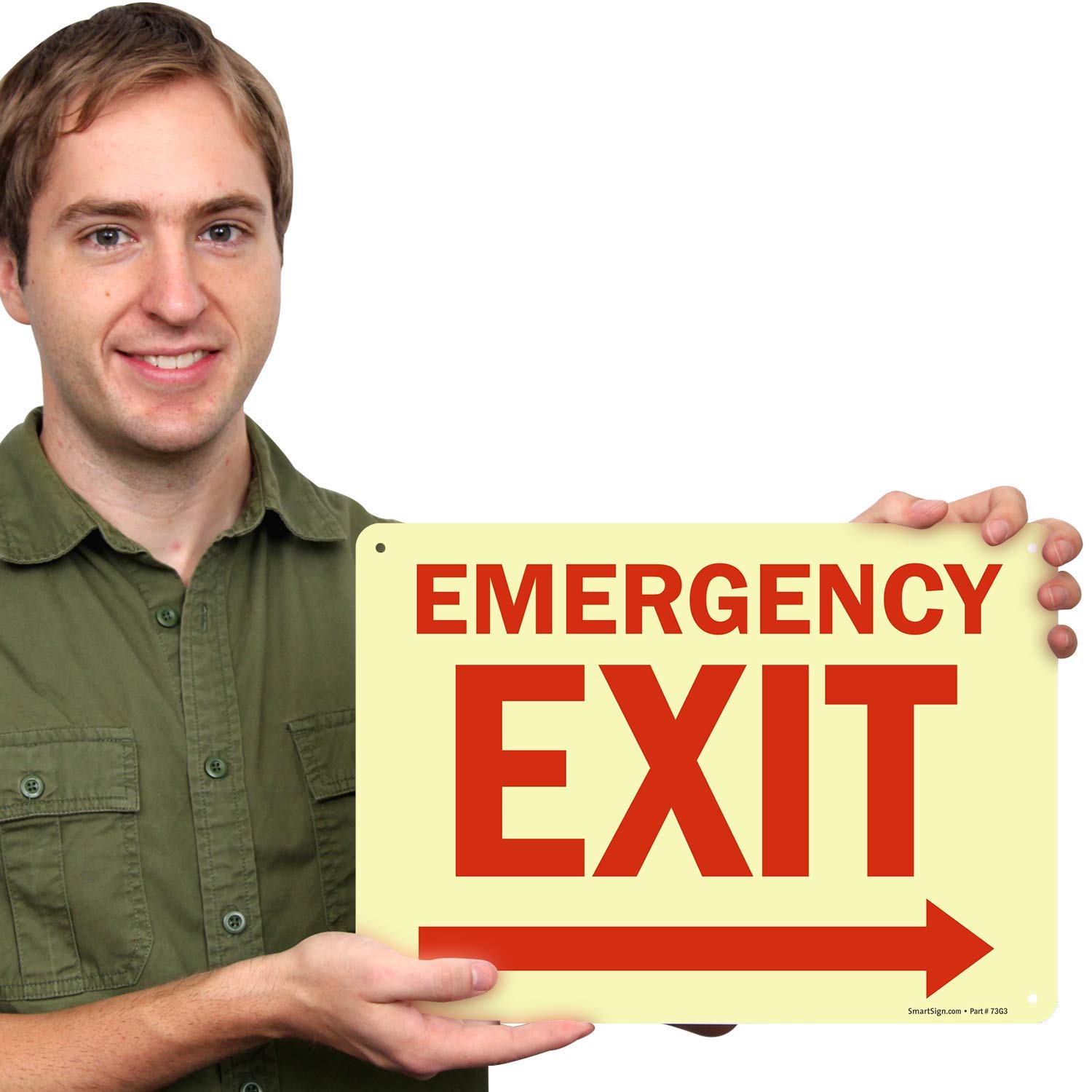 Mua SmartSign - S-1492G-GR-14 Emergency Exit Sign with Right Arrow by ...