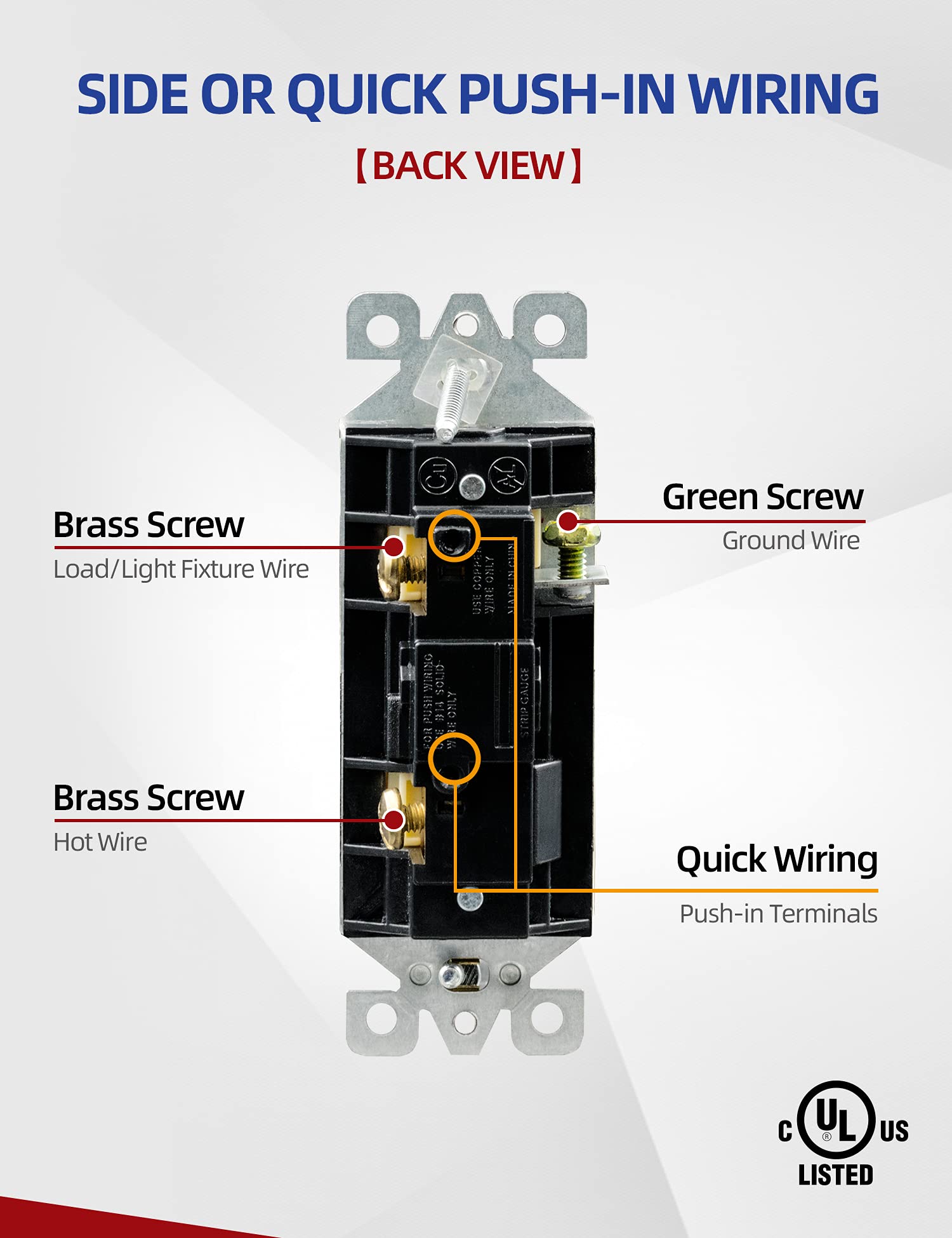 Mua Single Pole Decorator Light Switch, 15Amp, 120/277V, Decorative ...