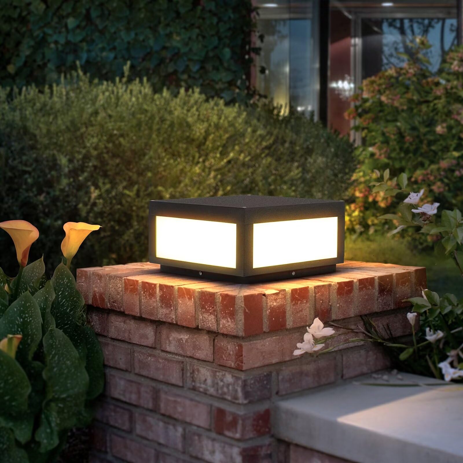 MVBT Outdoor Modern Post Light, LED Fence Deck Cap Light High Voltage ...