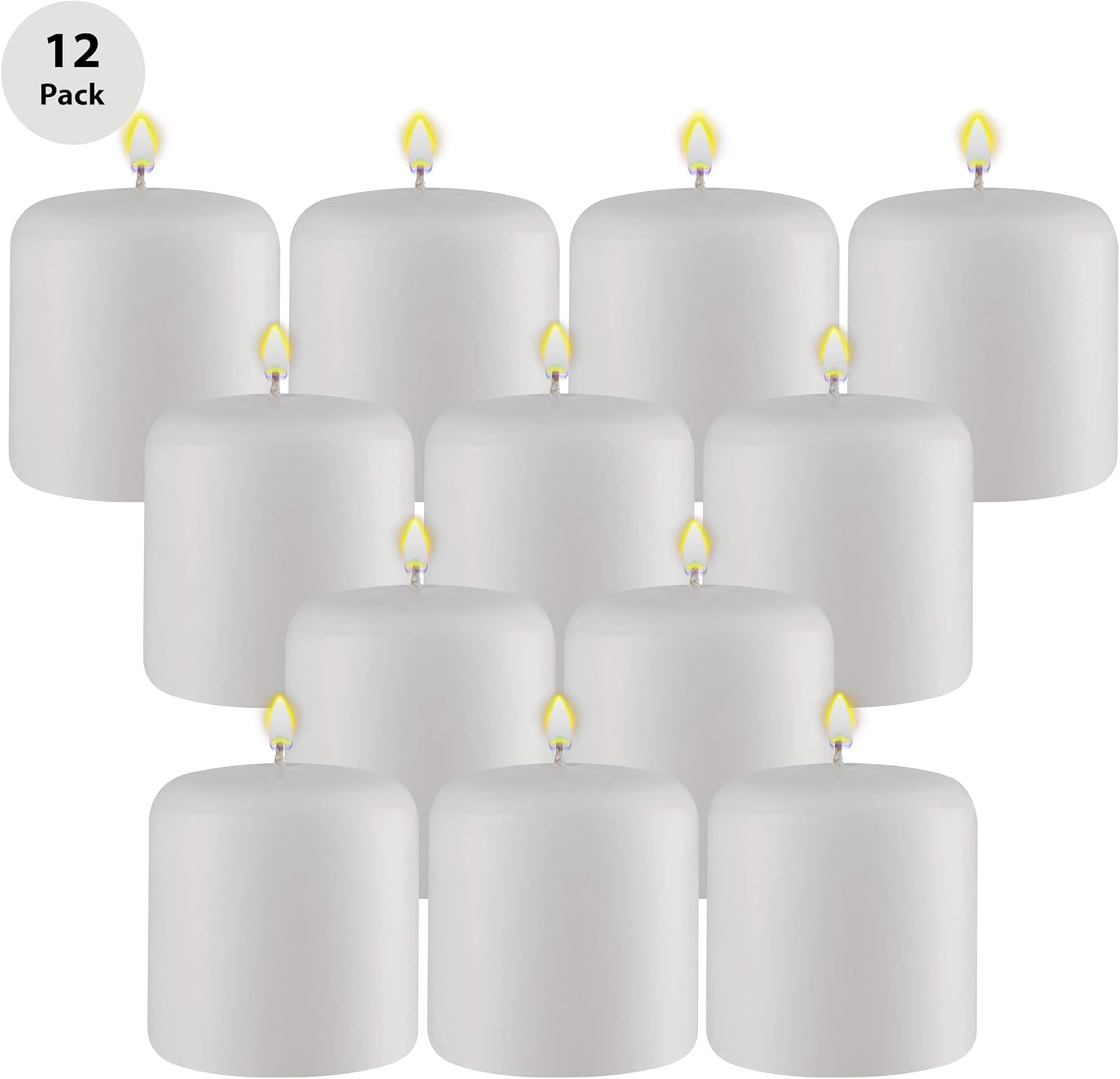 Amazon 12 White Pillar Candles Bulk 3x3 Inch For Grand Events