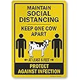 SmartSign 14 x 10 inch “Maintain Social Distancing - Keep One Cow Apart ...