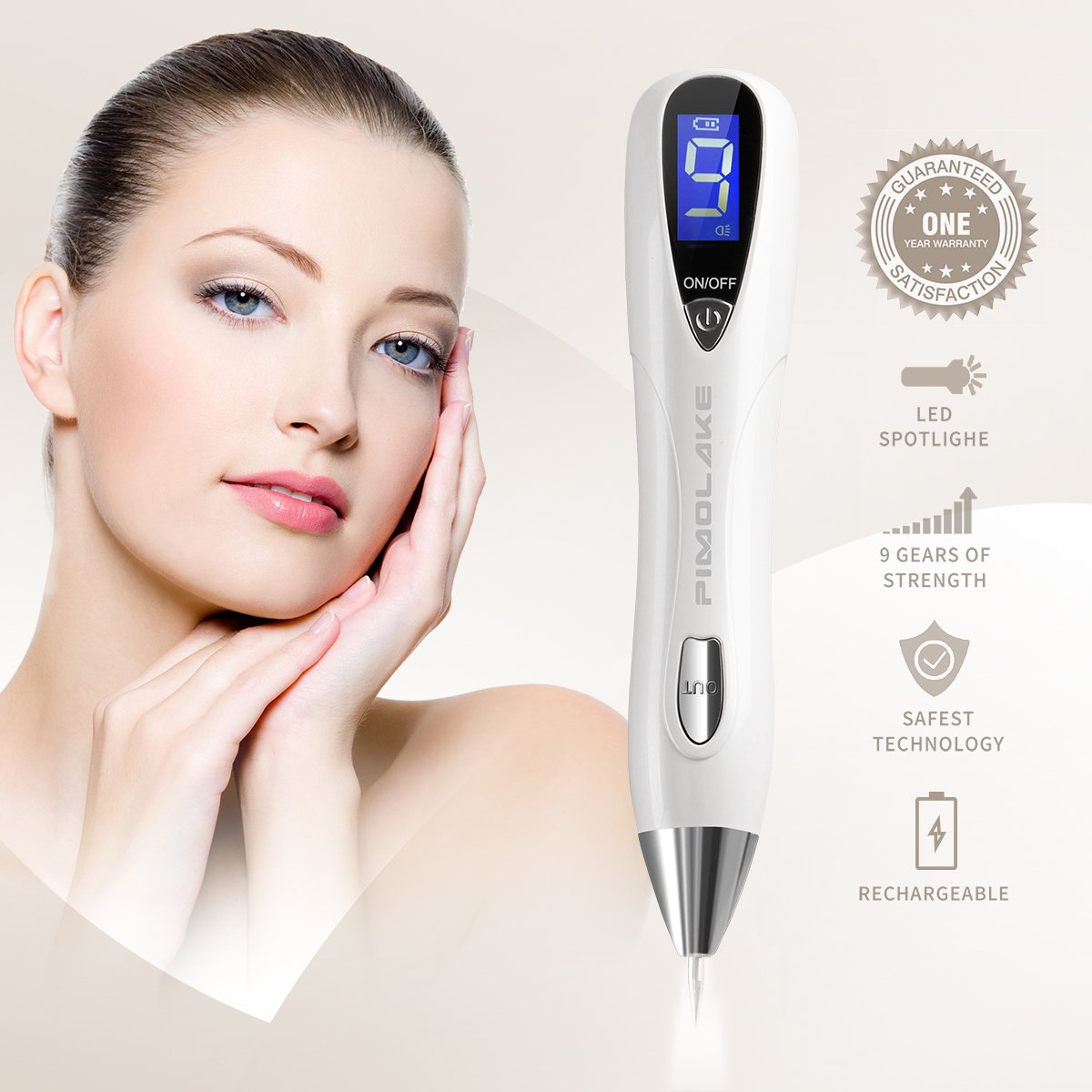 Buy [2018 Upgraded]Pimolake Pro Mole Removal Pen-Skin Tag Remover Kit with 9 Adjustable Modes ...