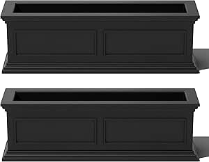 Amazon.com: Veradek Brixton Window Box Planter - 2 Pack (36 inch, Black ...