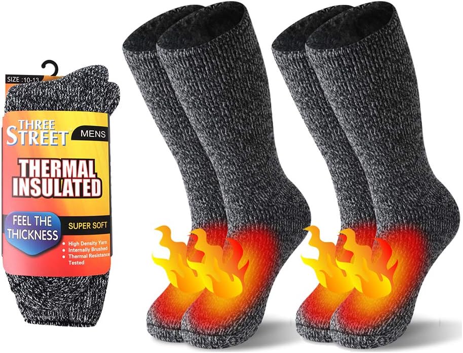 Calcetines térmicos, tres calles, unisex, forro de piel de invierno ...