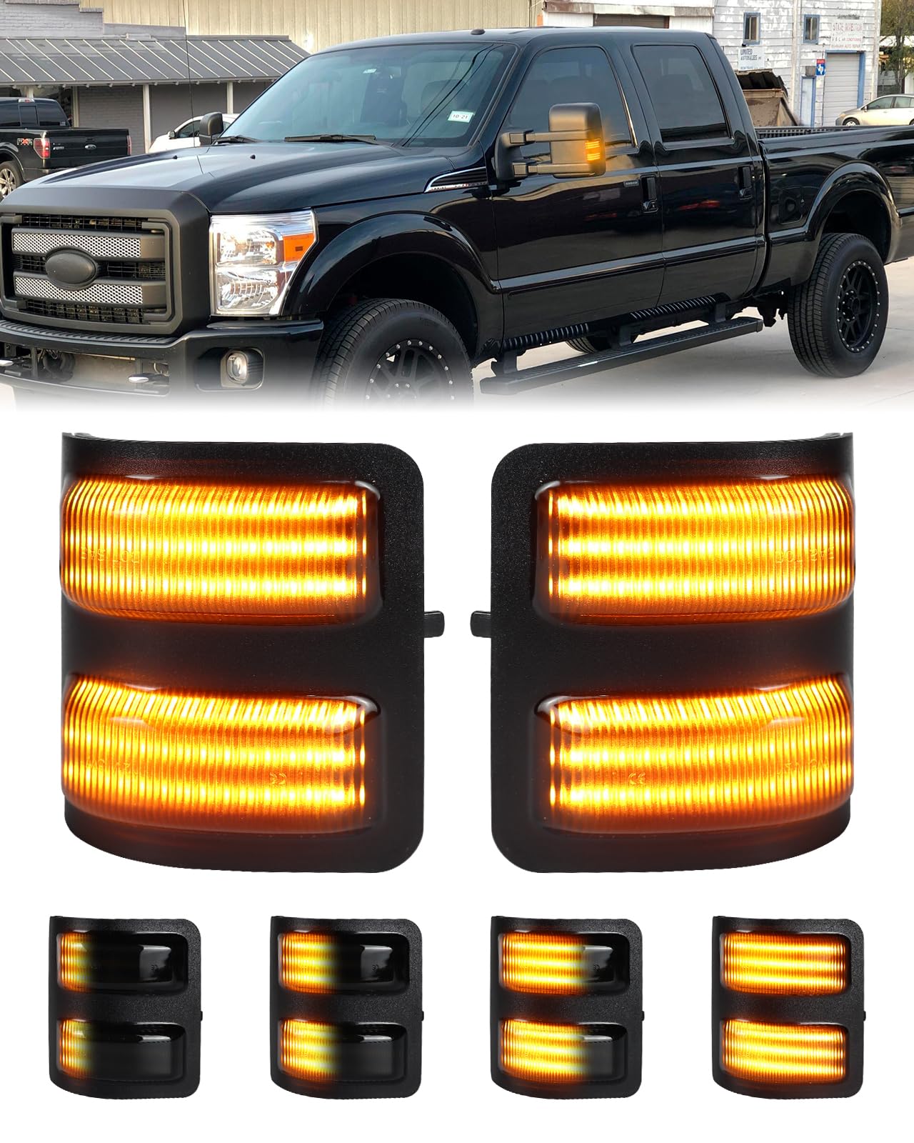 Switchback LED Side Mirror Marker Lights for Ford F250 F350 F450 F550 ...