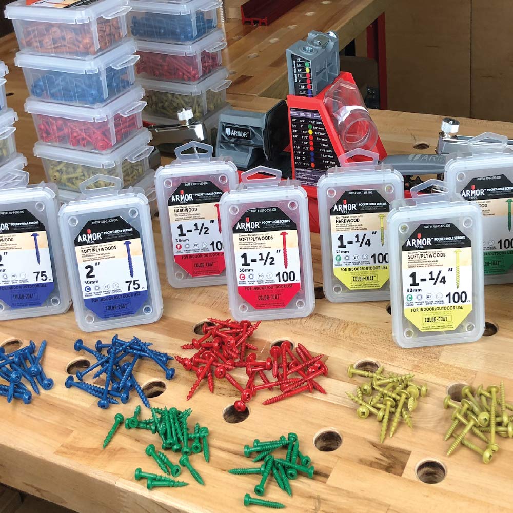 Fasteners 50 Package Armor Tool 2″ Fine-Thread Pocket Hole Screws Screws