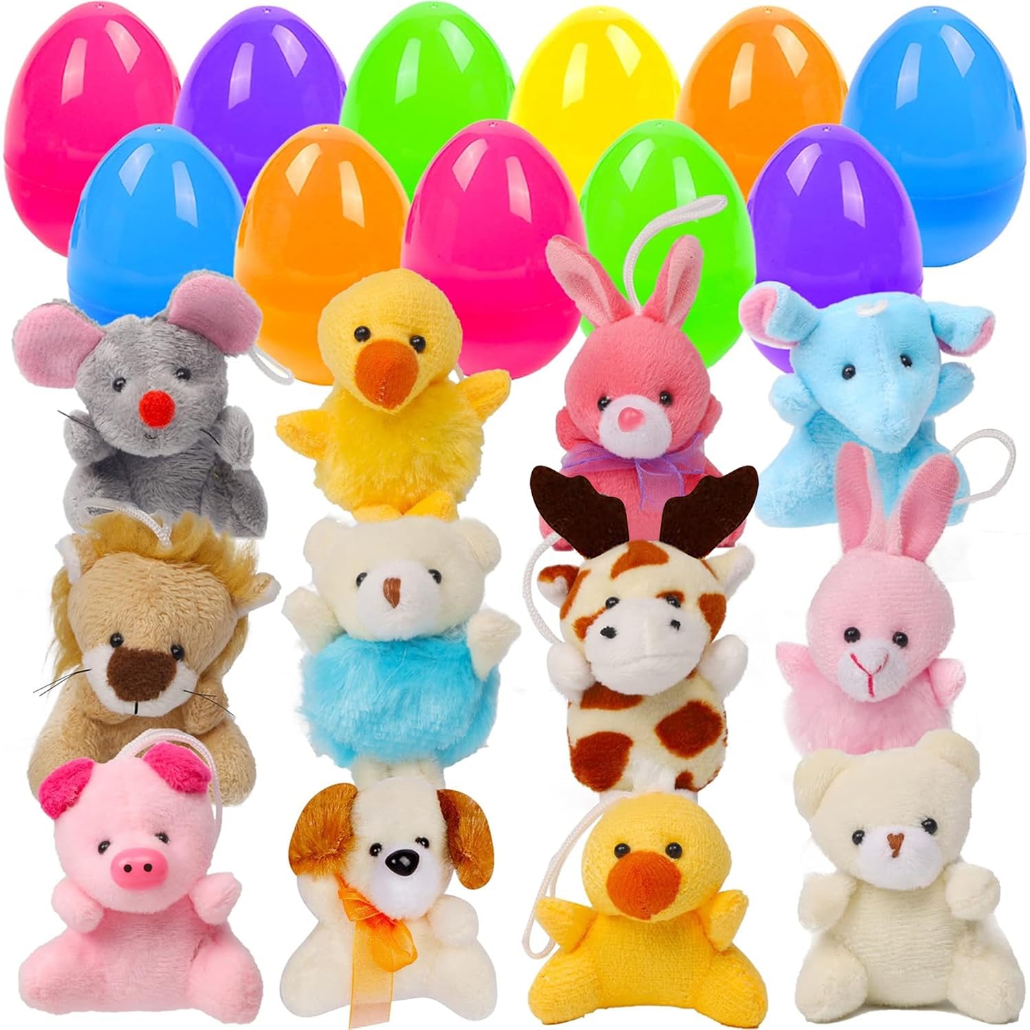 Mua Juegoal 12 Pack Easter Eggs Filled with Mini Animal Plush Toy Set ...