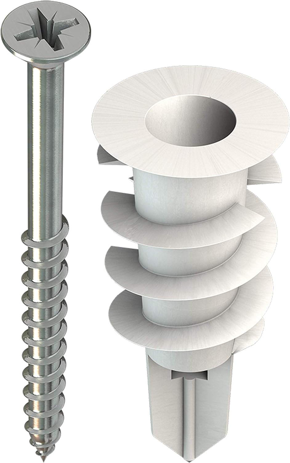 TOX Gipskartondübel Spiral 32 mm mit Schraube 4,5 x 45 mm, für ...
