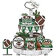 Amazon.com: 13 Pcs Football Tiered Tray Decor Wooden Football Table ...