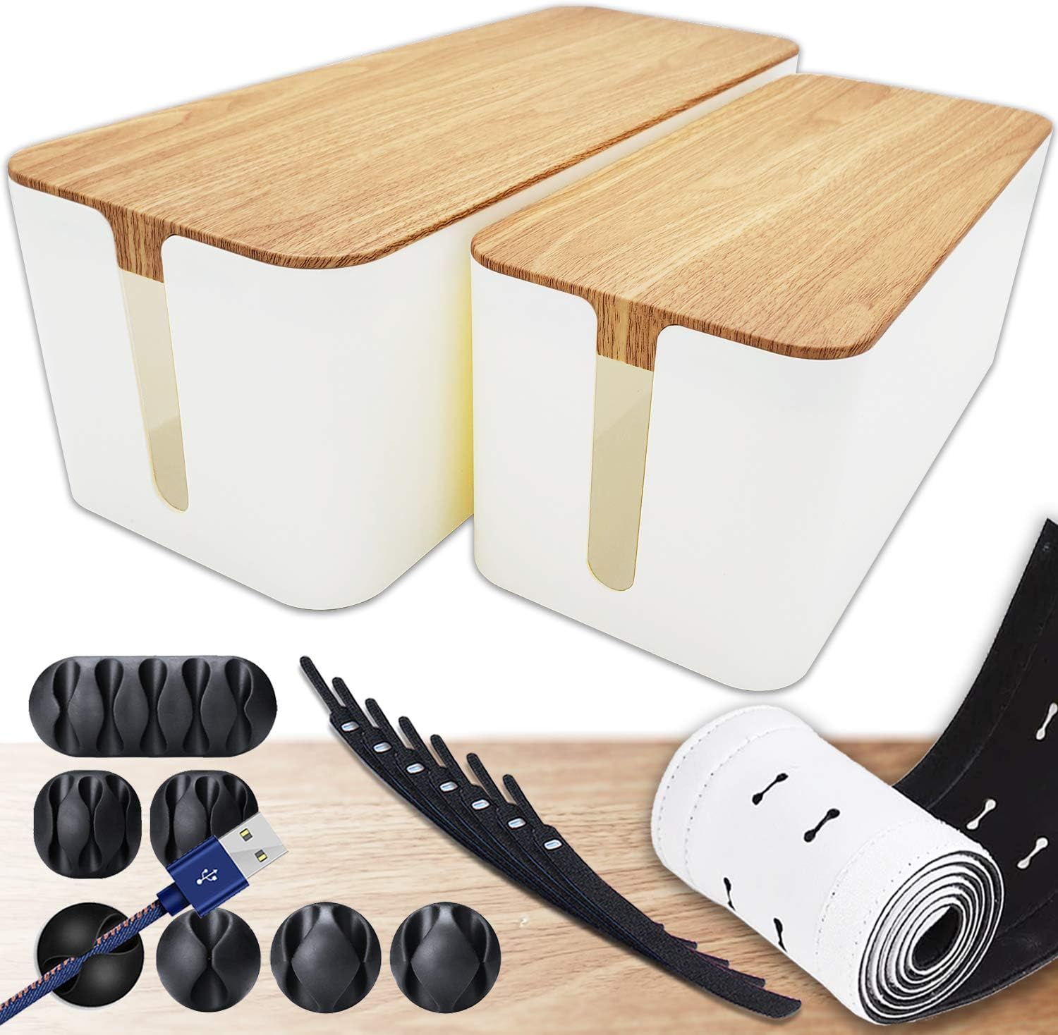 Caja organizadora de cables (blanco): Amazon.com.mx: Electrónicos