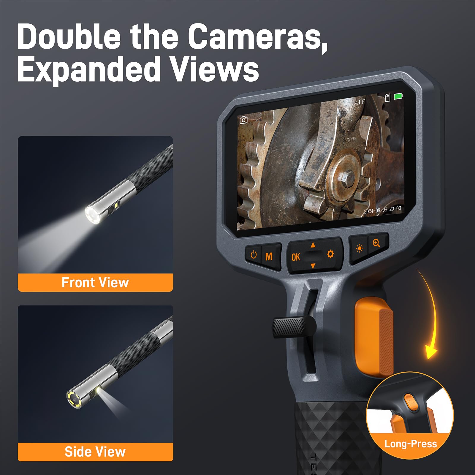 Teslong Articulating Borescope With Dual Lens Endoscope Camera, Two-Way ...