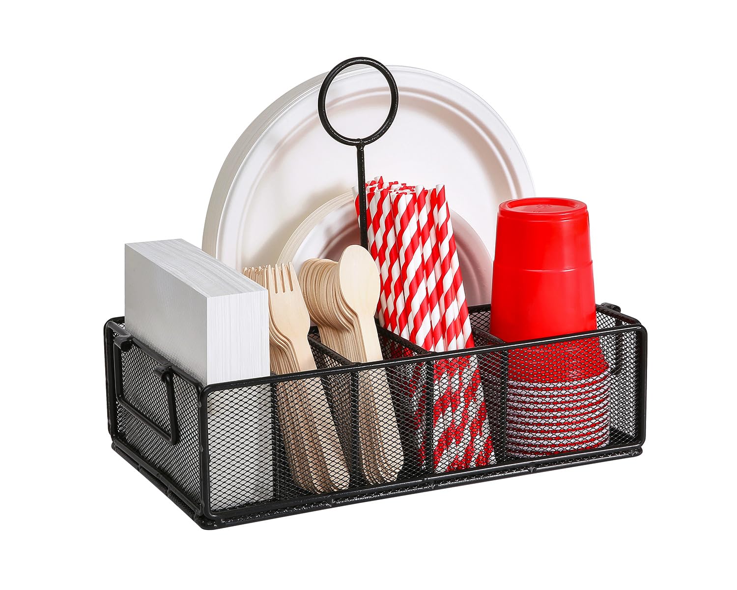 Coorganisers 6 in 1 Paper Plate Dispenser with Round Ring Handle and ...
