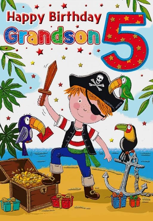 Pirate Grandson Age 5 5th Birthday Card Amazon co uk Kitchen Home pirate-grandson-age-5-5th-birthday-card-amazon-co-uk-kitchen-home