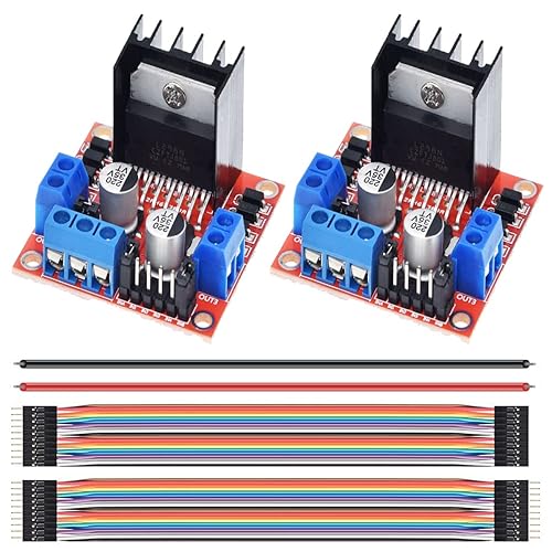 DAOKAI 2 Pcs L298N Motor Drive Controller Board DC Dual H-Bridge Robot ...