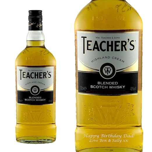 Personalised Teachers Whisky 70cl Engraved Gift Bottle: Amazon.co.uk ...