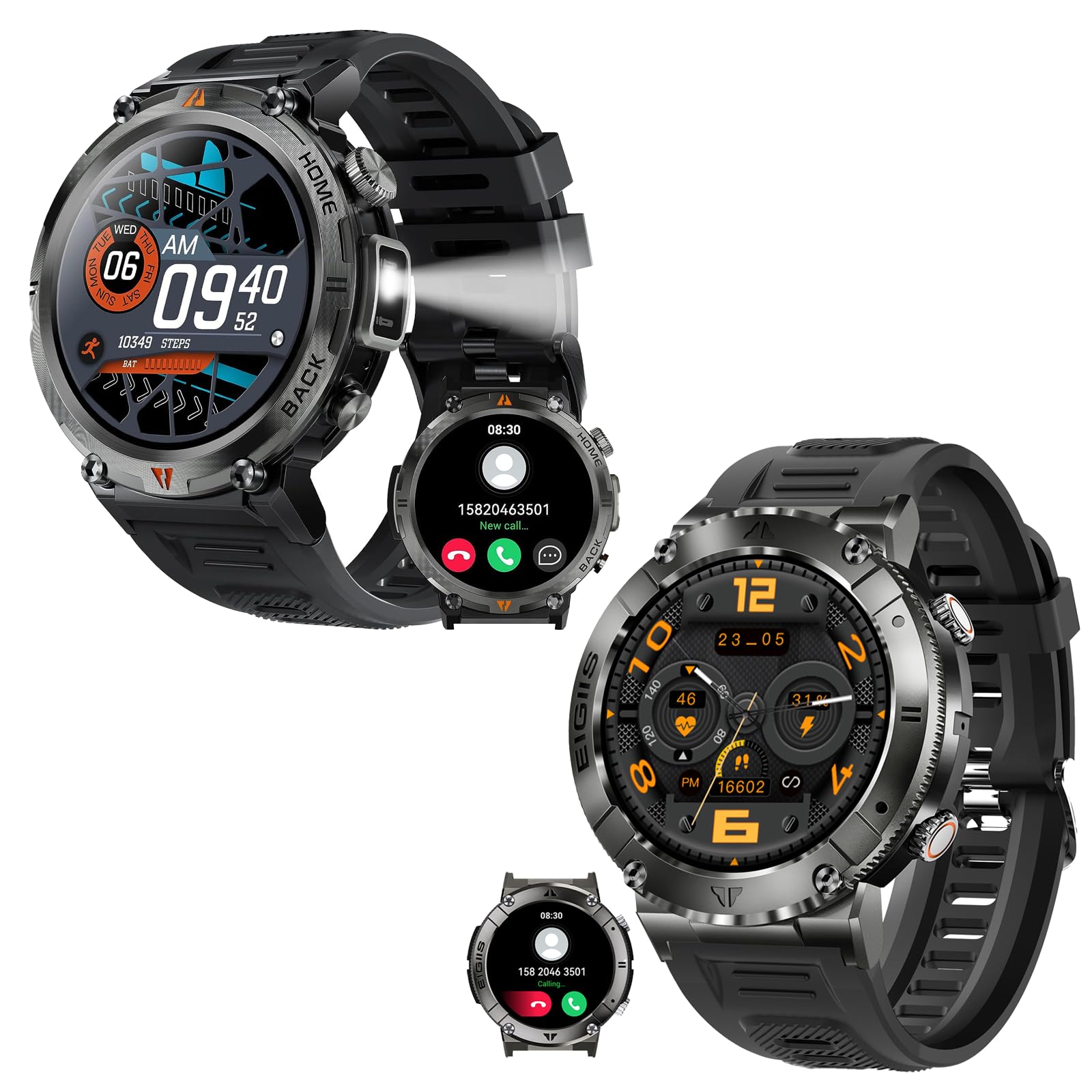 Mua EIGIIS Military Smart Watch for Men with LED Flashlight 1.45 ...