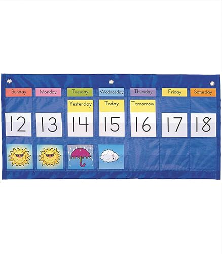 Carson Dellosa 25" x 12.75" Weather and Classroom Calendar Pocket Chart ...