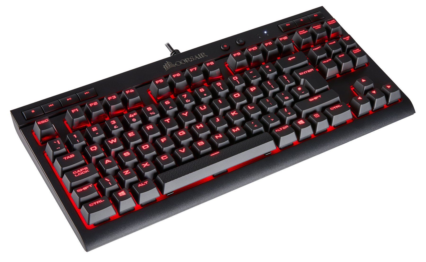 Corsair Gaming CH-9115020-UK K63 Cherry MX Red Backlit 10 Key-Less UK Mechanical Gaming Keyboard ...